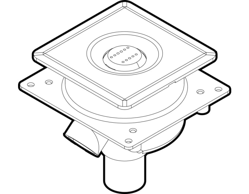 Square Face Multi-Nozzle Adjustable Deck/Wall Jet, Solid Brass With ...