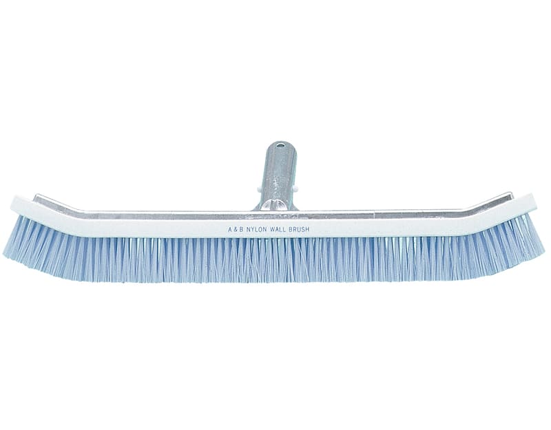 18" Tile Scrubber Curved Deluxe Wall Brush, White Aluminum Back, Blue ...