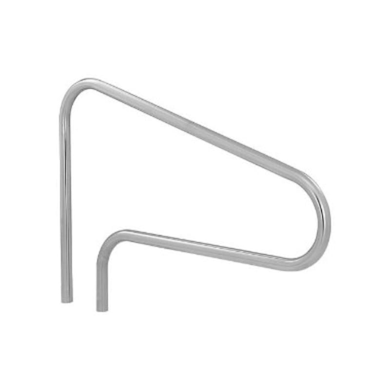 3 Bend Stainless Steel Stair Rail w/ Escutcheons, .049" - Taupe