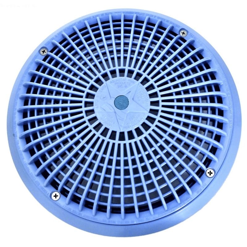 10" Universal Round Main Drain Cover with Universal Adapter Kit, Blue