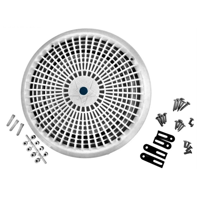 10" Universal Round Main Drain Cover with Universal Adapter Kit, Blue