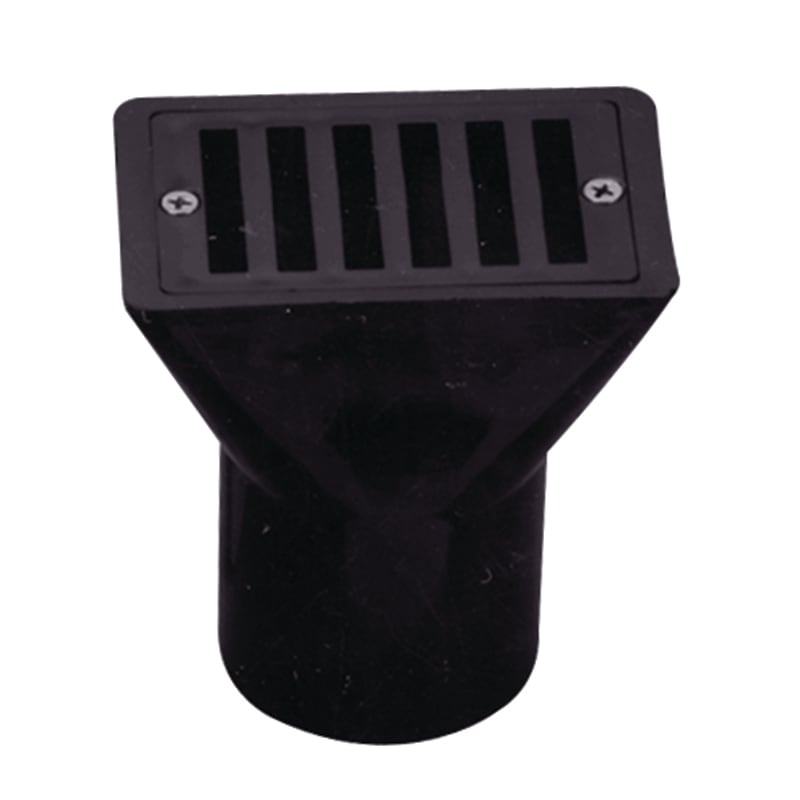 2'' x 4'' Black Gutter Drain with Grate
