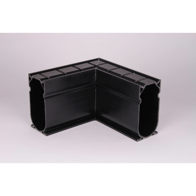 Stegmeier Cd9B Pvc Deck Channel Drain 90-Degree Fitting, Black