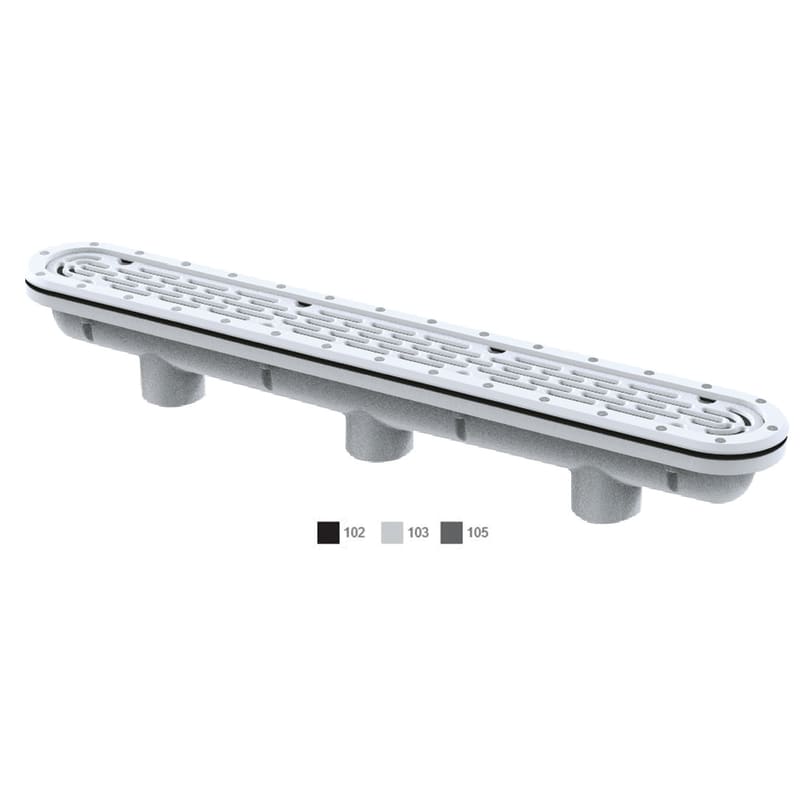 32" Dark Gray Channel Drain Flat Grate Suction Outlet Cover