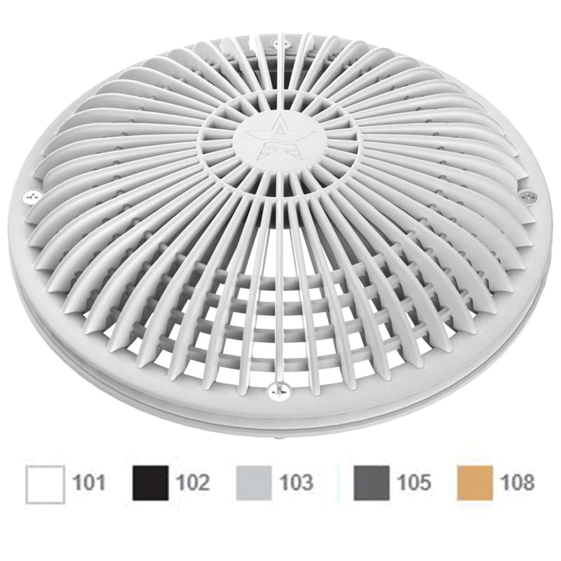 10" White Round Moflow Suction Outlet Cover And Mud Frame