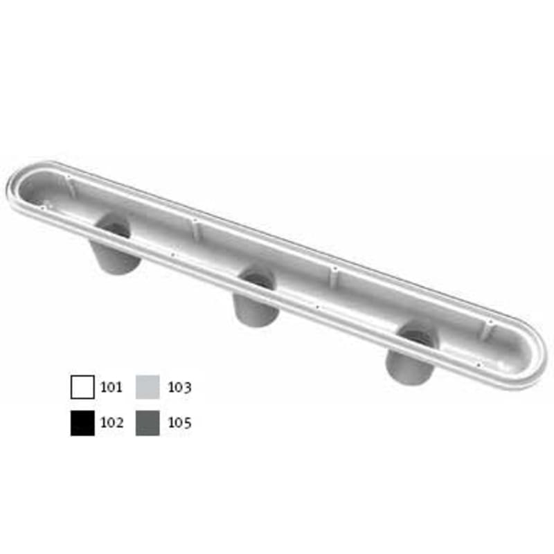 32" Medium Gray Channel Drain Three-Port PVC Sump
