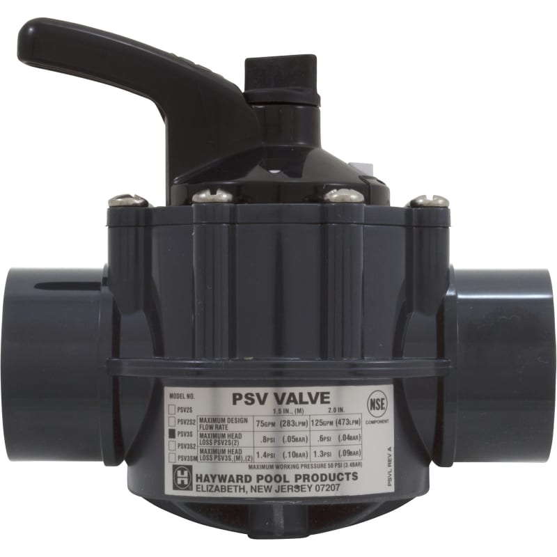 Hayward PSV Series PSV3SDGR 1 1/2" x 2" PSV Series 3-Way Diverter Valve PVC
