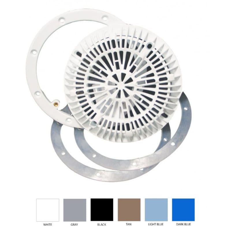 8" Round Anti-Vortex Main Drain Frame and Grate, Black