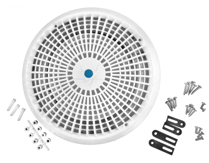 10" Universal Round Main Drain Cover with Universal Adapter Kit, White