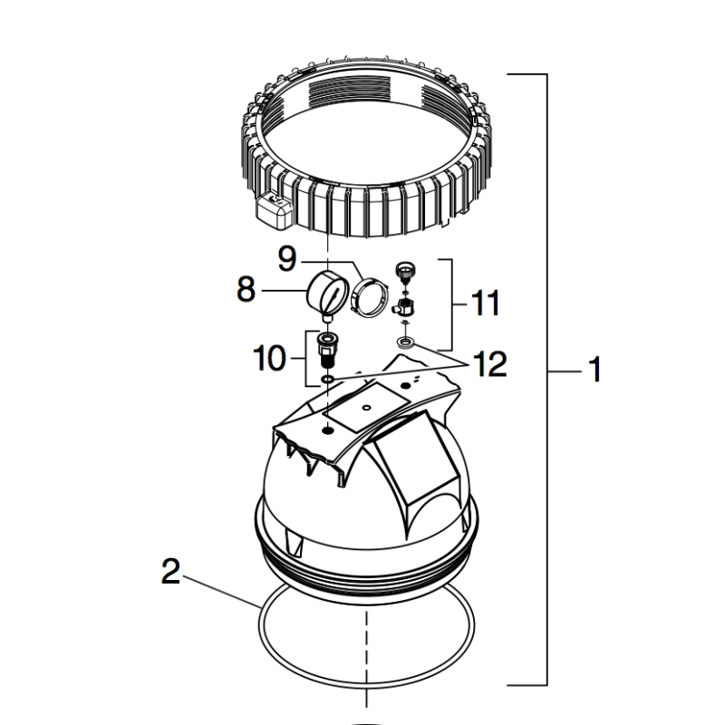 Jandy CS200, CS250 Filter Top Housing