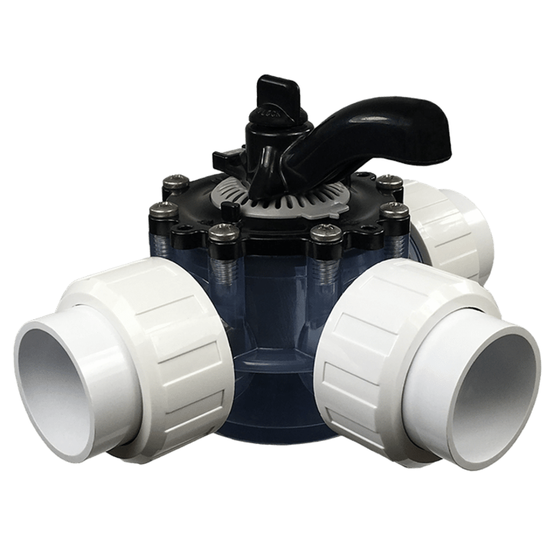 VALVE 3 WAY CLEAR PVC 1.5"