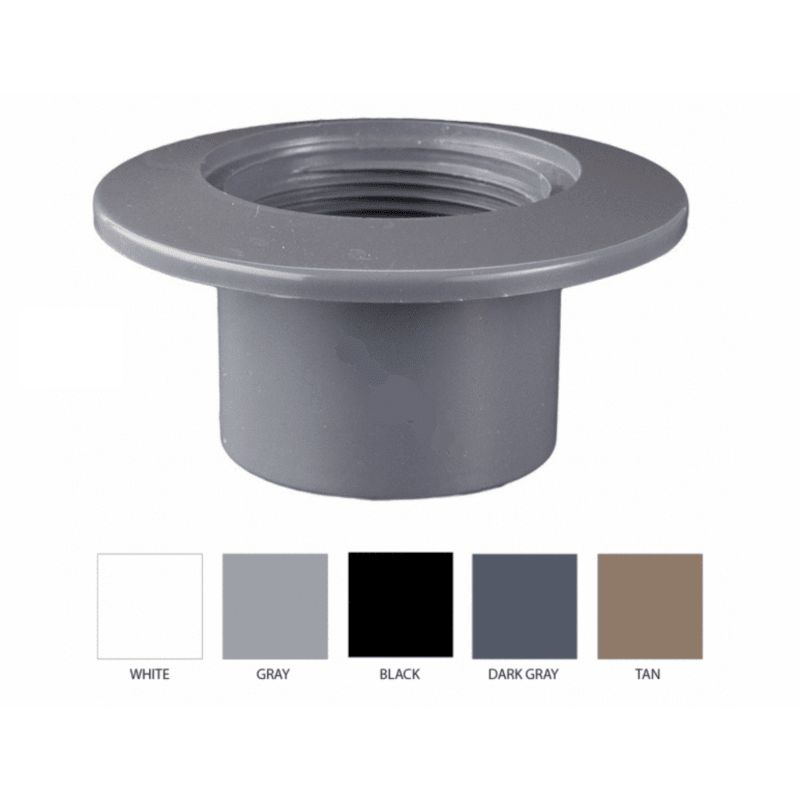 Wall Return Fitting, 1.5" FIP x 2" Insider Fitting, Gray