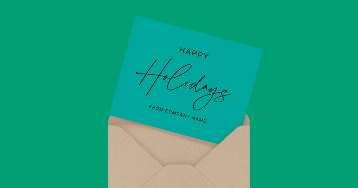 Festive Script Business Holiday Card | Postable | Postable