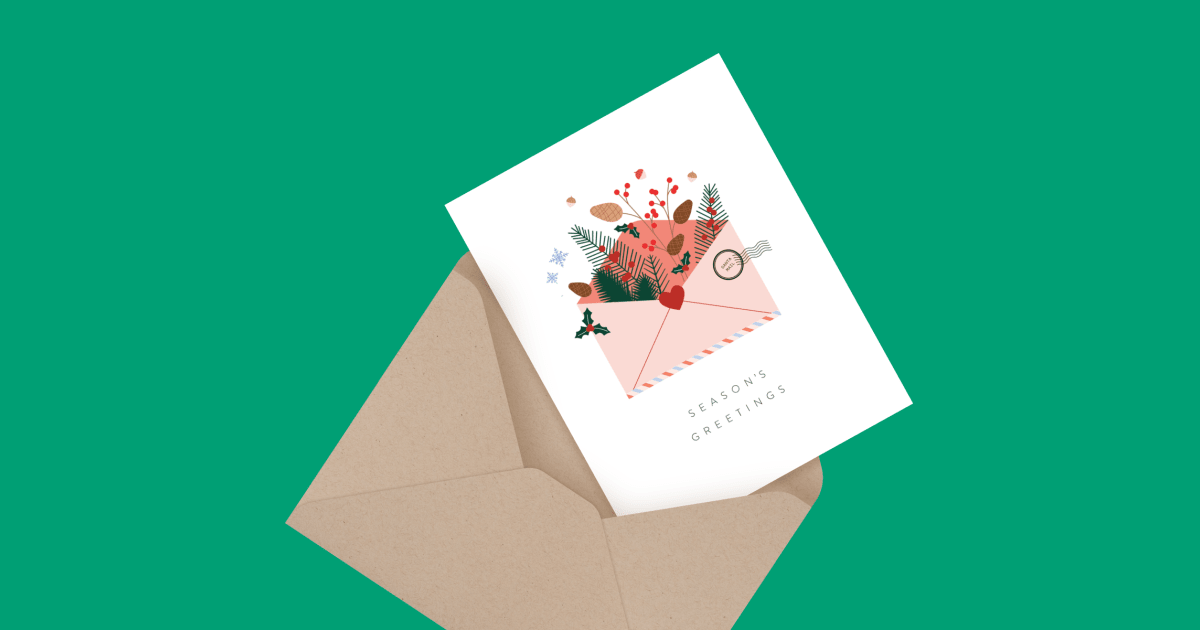 Season's Greetings Santa Mail Holiday Card | Postable | Postable