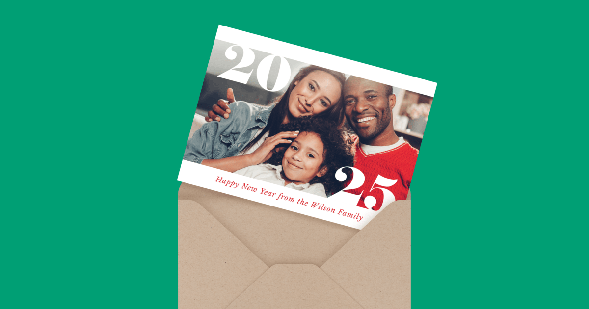 Bold Numbers New Years Photo Card | Postable | Postable