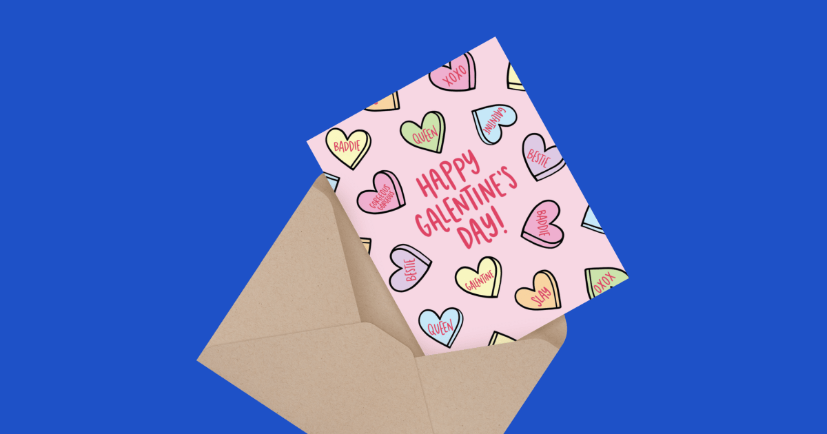 Galentine's Day Folded Card | Valentine's Day Cards | Postable