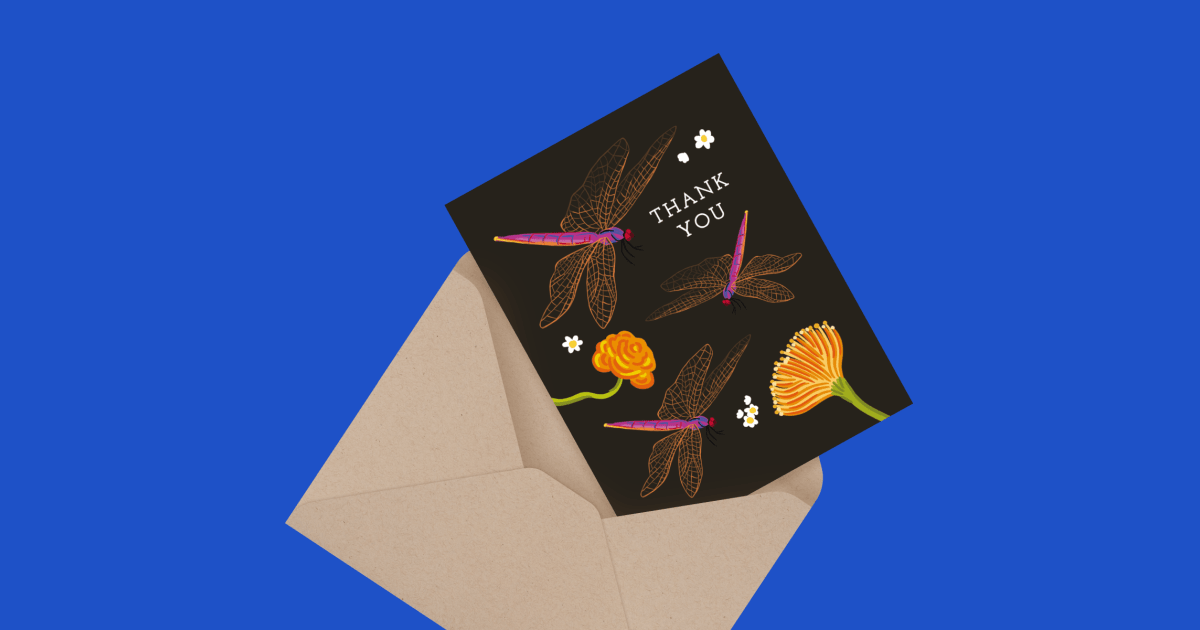 Dragonfly Thanks by Bloomwolf Studio | Postable
