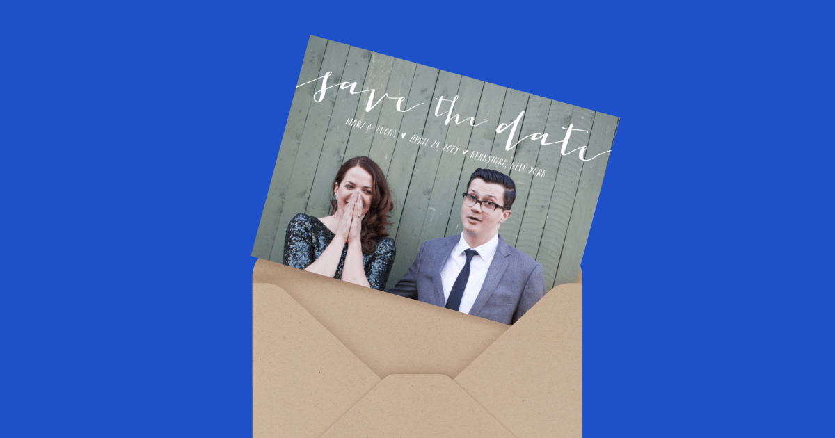 Sweet Script White Save The Date by Postable | Postable