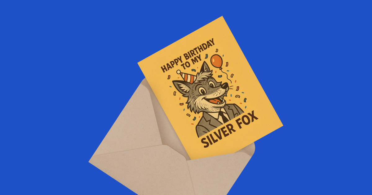 Silver Fox Birthday by B&B Card Factory | Postable