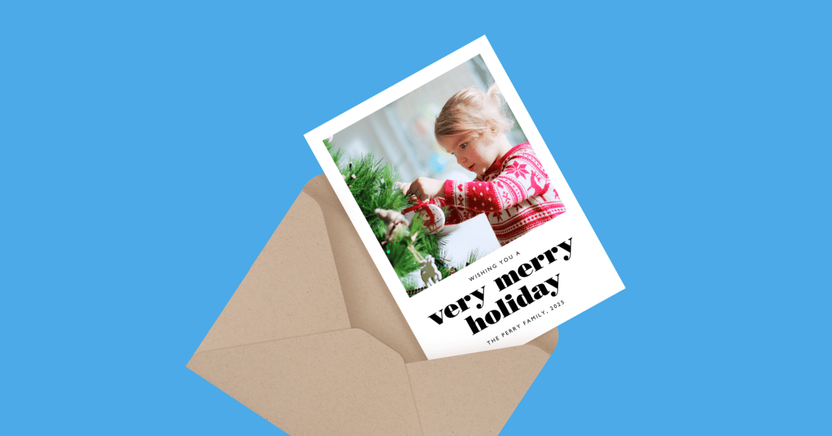 Simple And Merry Custom Holiday Photo Card | Postable | Postable