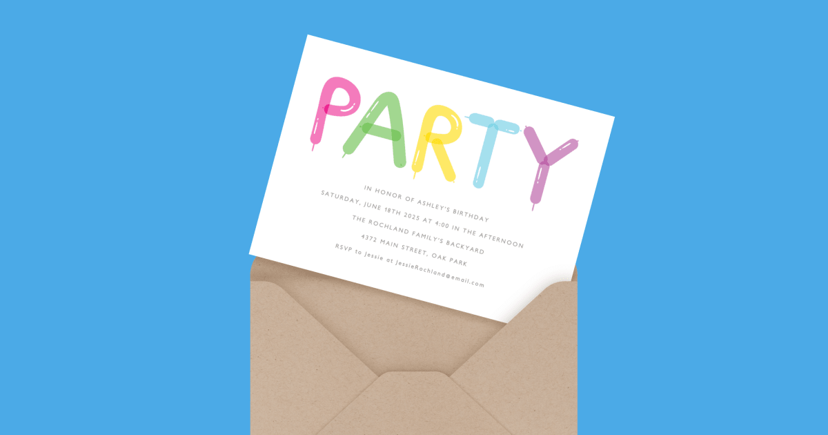 Party Balloons Card by Postable | Postable