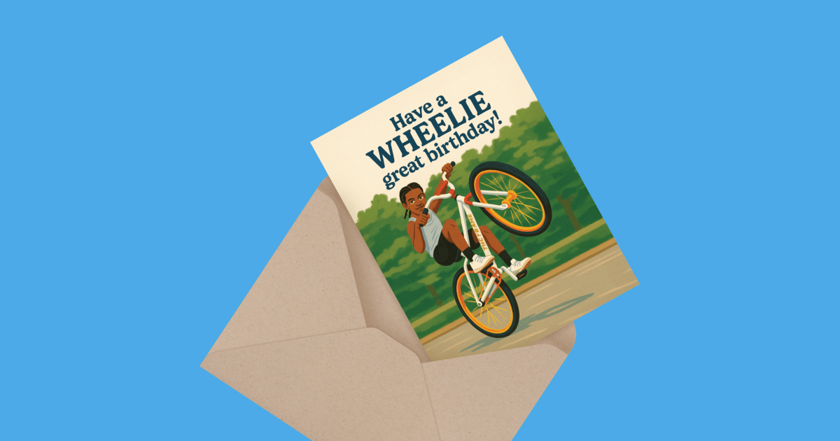 Wheelie Great Birthday by B&B Card Factory | Postable