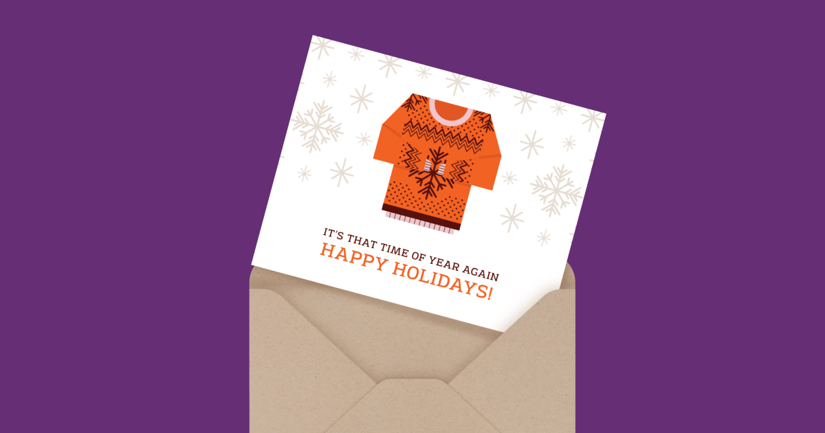 Sweater Season Folded Holiday Card | Postable | Postable