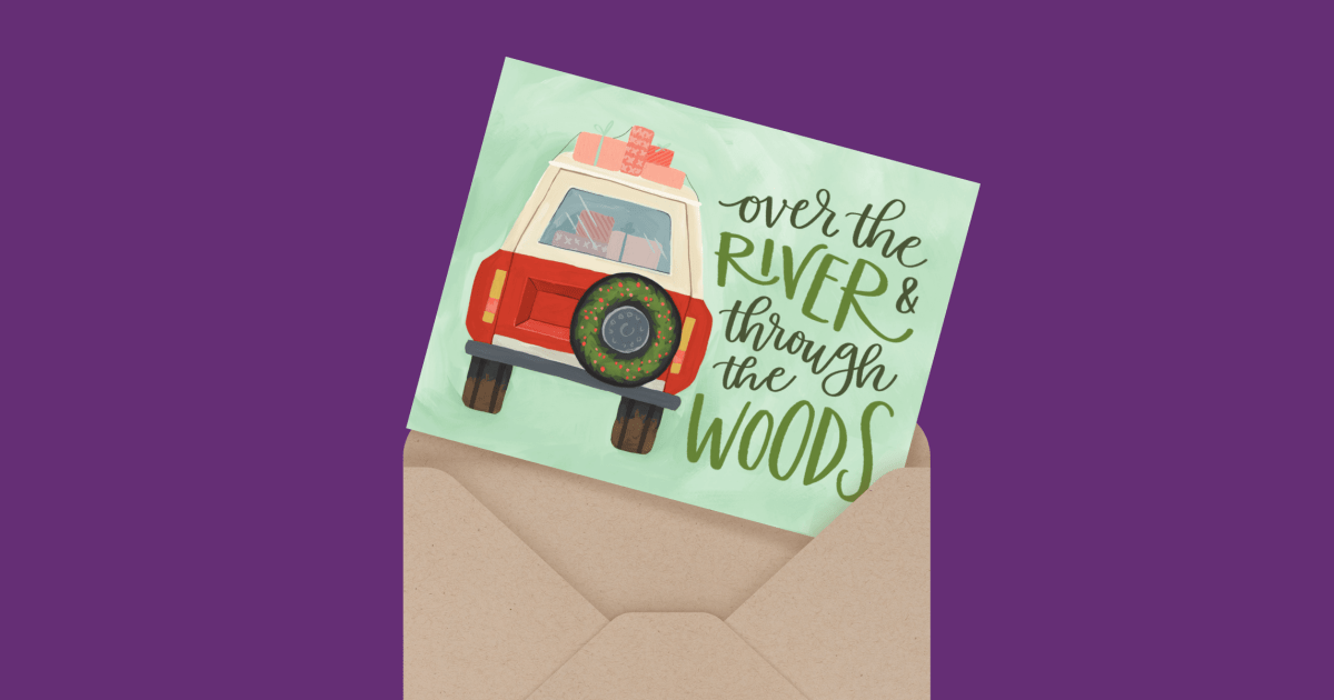 Over The River And Through The Woods Christmas Card | Postable | Postable