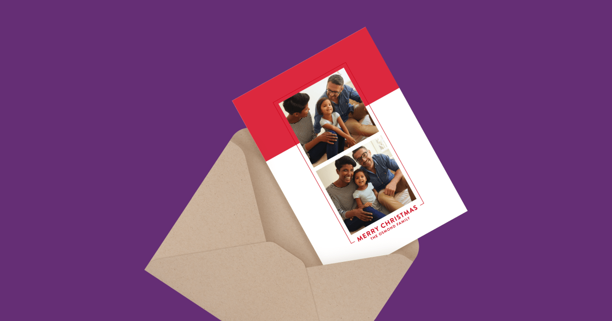 Red Top Christmas Photo Card | Postable | Postable