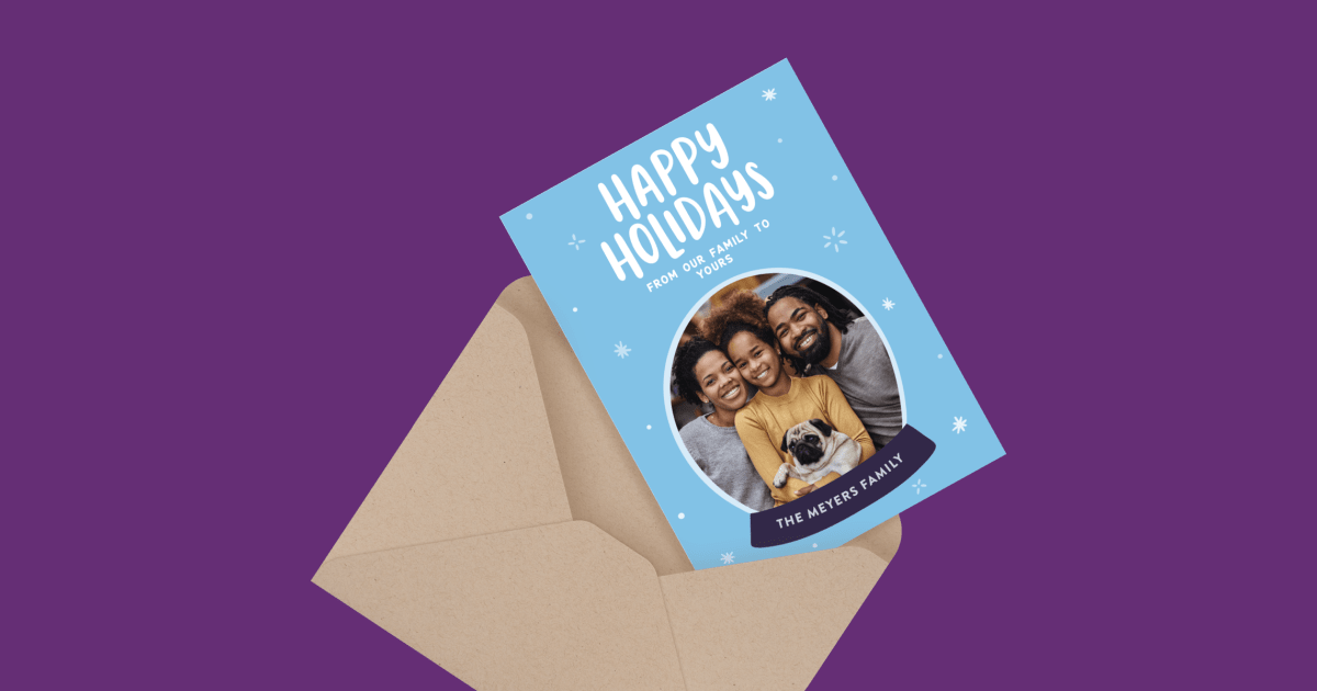 Snowy Snow Globe Holiday Photo Card | Postable | Postable
