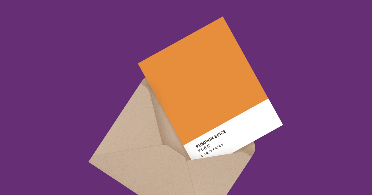 Pumpkin Spice Color Code Thanksgiving Folded Card | Postable | Postable
