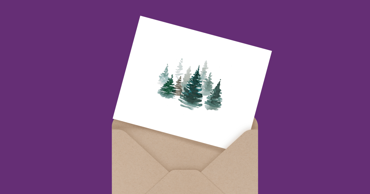 Simple Trees Folded Holiday Card | Postable | Postable