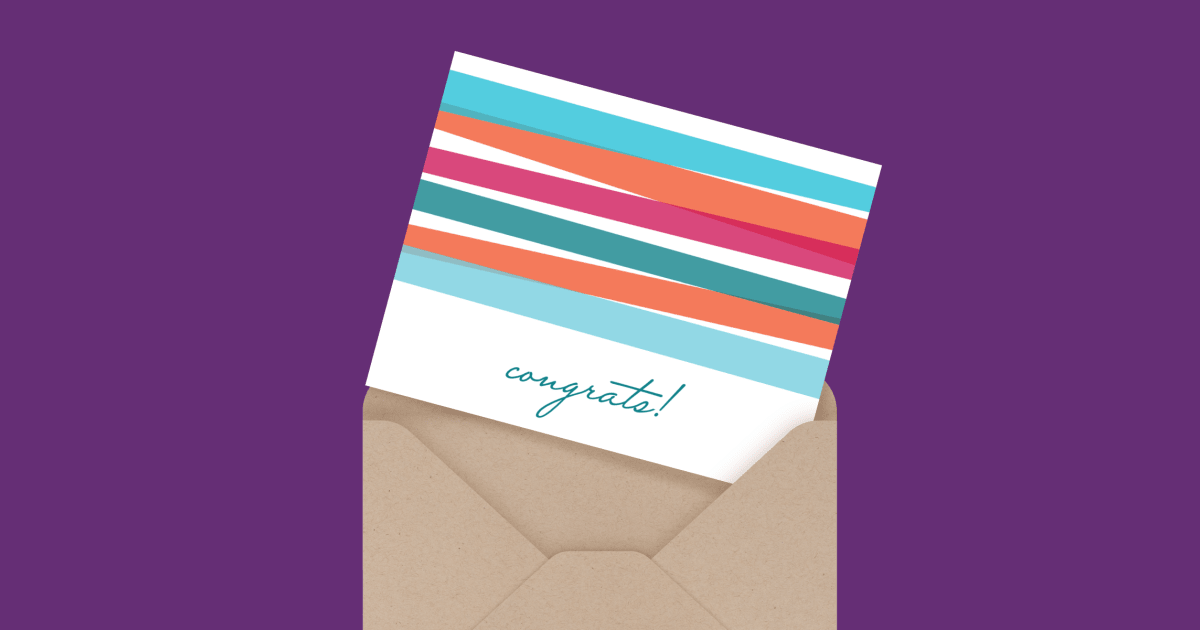 Congrats Bright Stripes by Postable | Postable