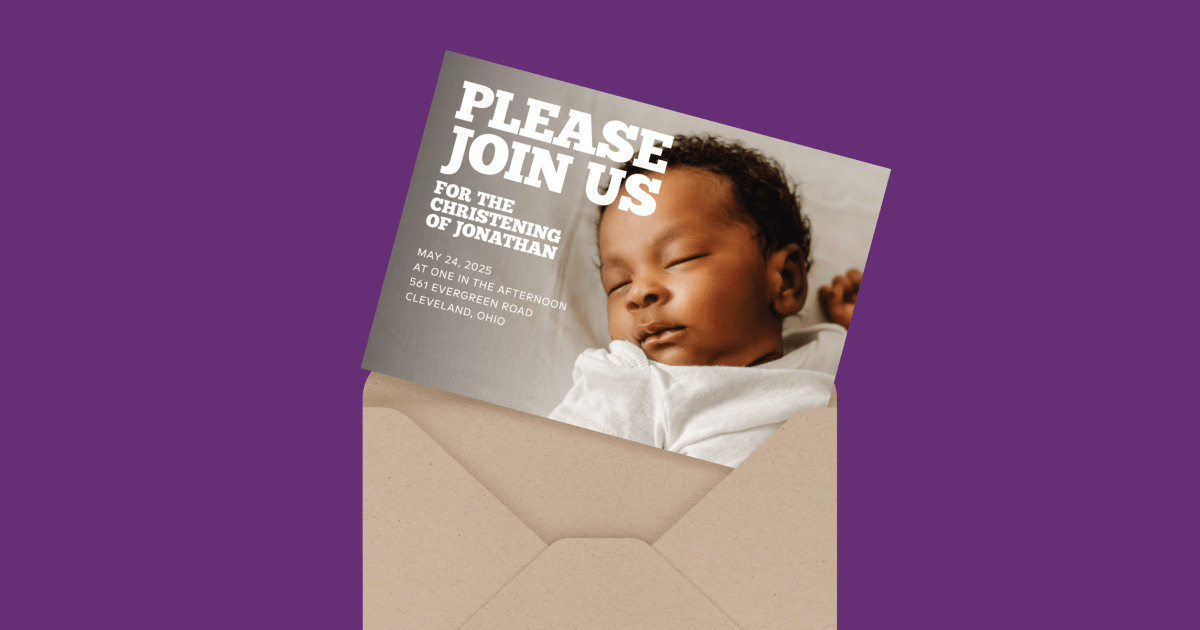 Custom Bold Christening by Postable | Postable