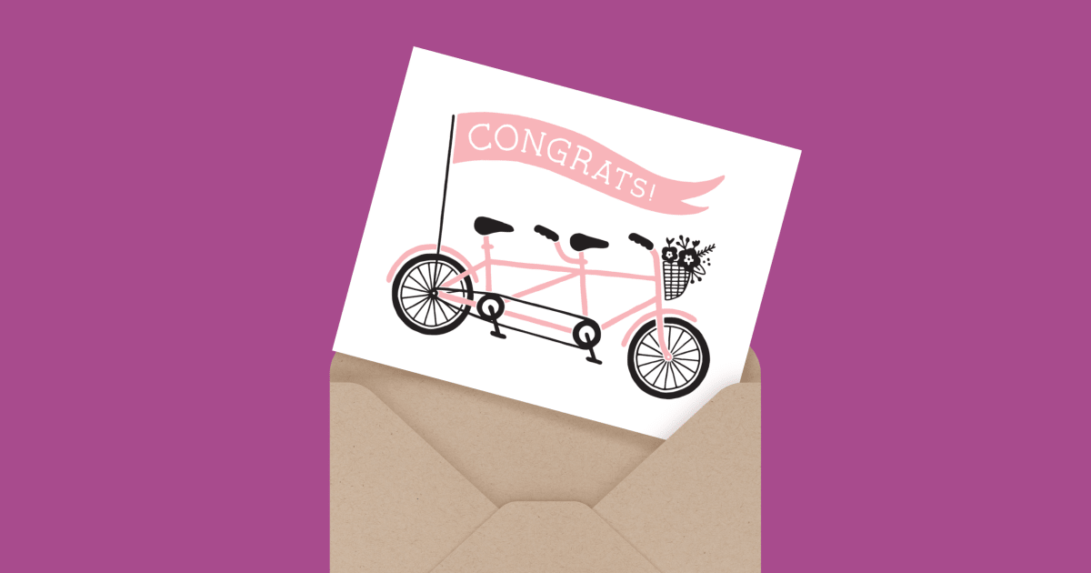 Tandem Bike Congrats by Hello Paper Co. | Postable