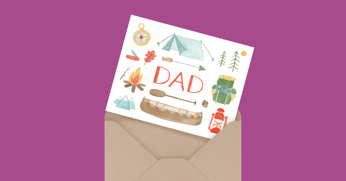 Dad Camping by Leveret Paperie | Postable