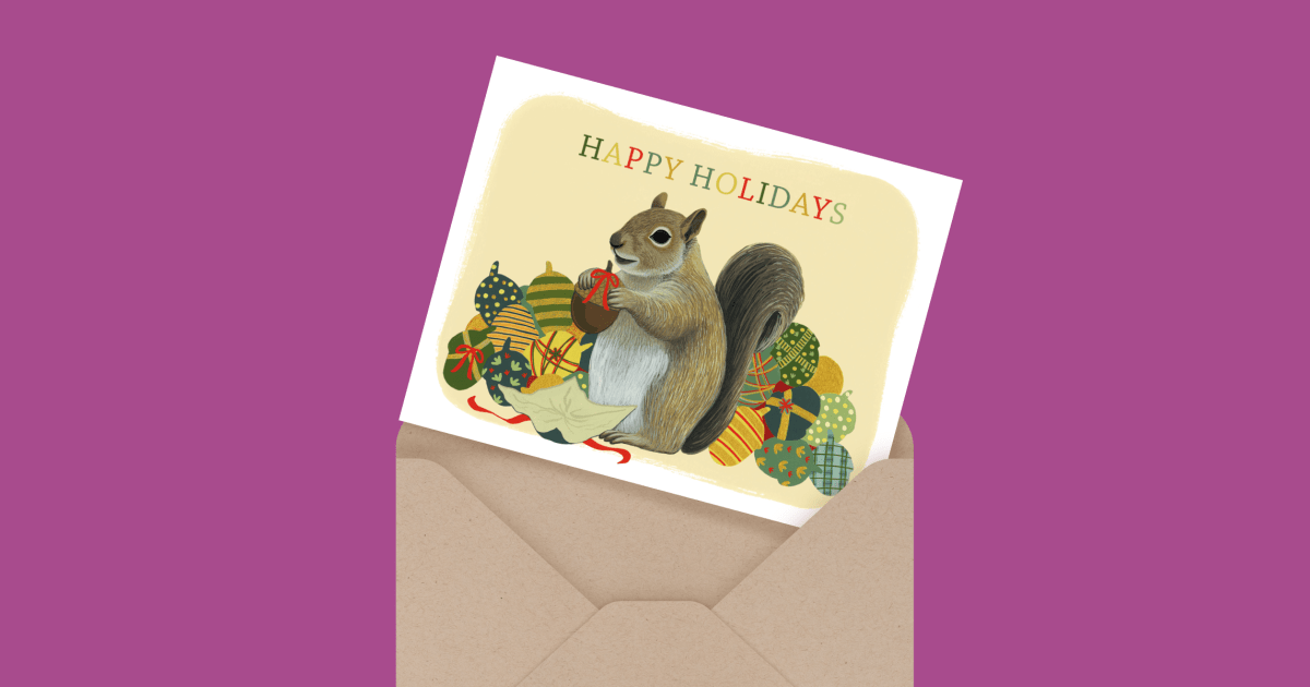 Happy Holidays Squirrel Holiday Card | Postable | Postable