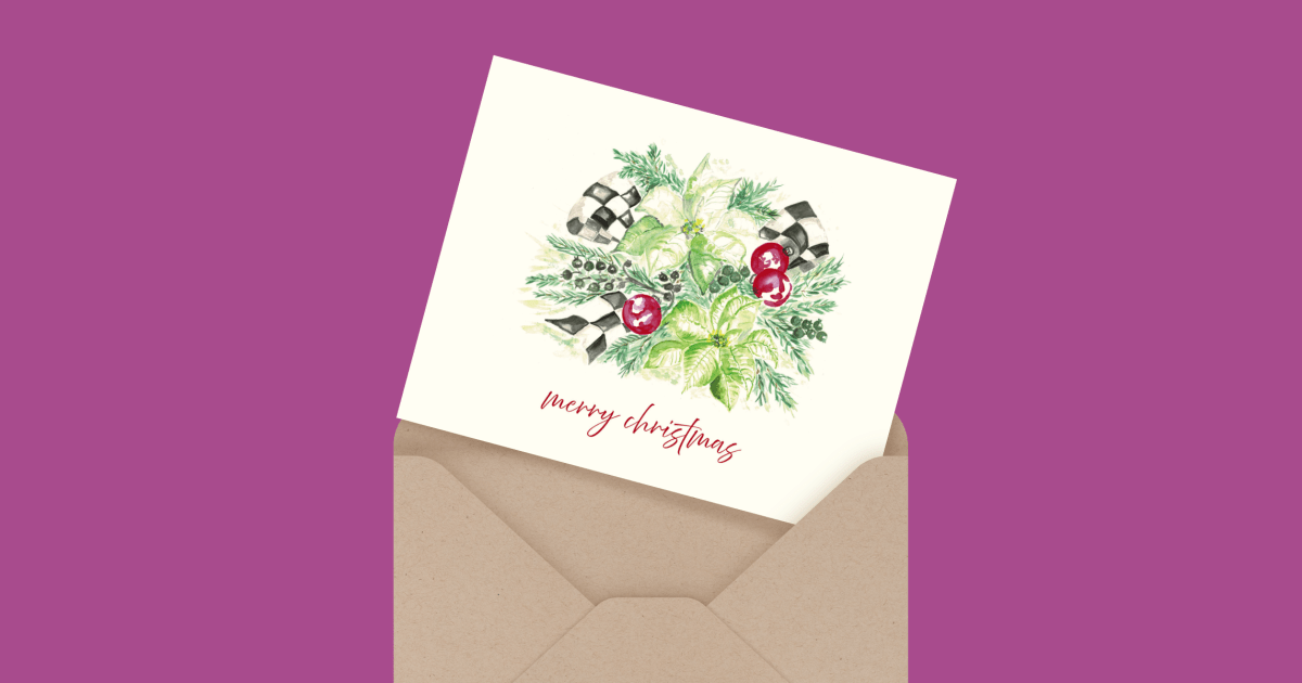 Centerpiece Folded Christmas Card | Postable | Postable