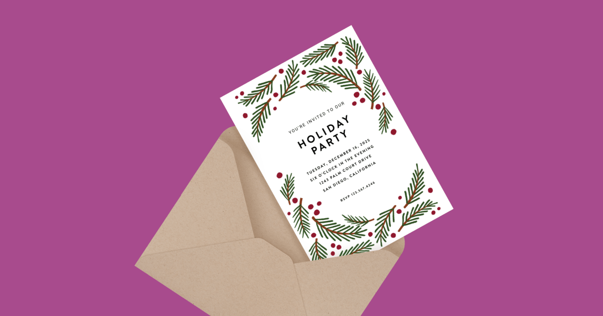 Festive Branches Holiday Party Invitation | Postable | Postable