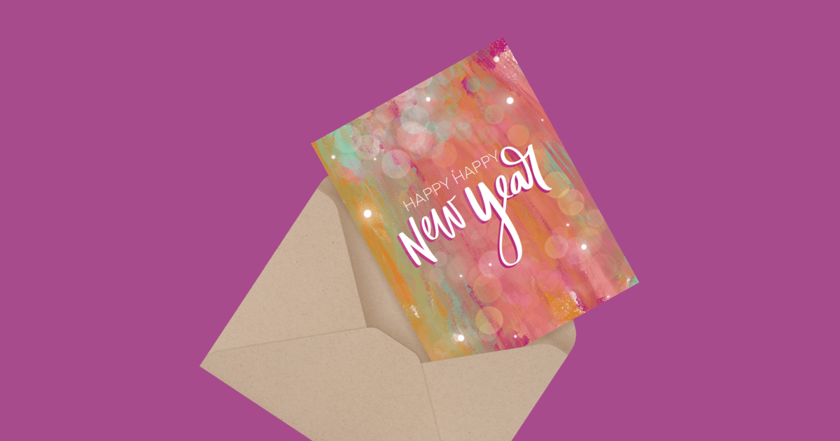 Dreamy Colors New Years Folded Card | Postable | Postable