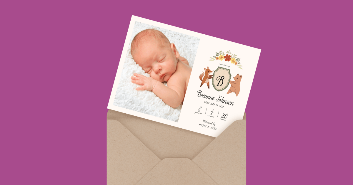 Family Crest Birth Announcement by Vivian Yiwing | Postable