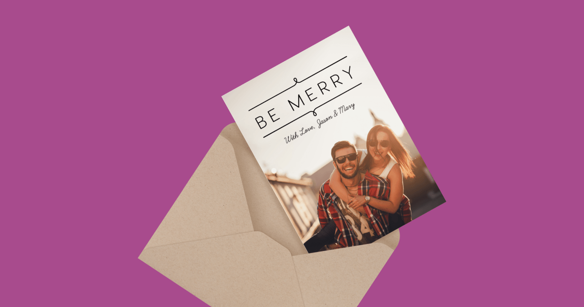 Simple Be Merry Custom Holiday Photo Card | Postable | Postable