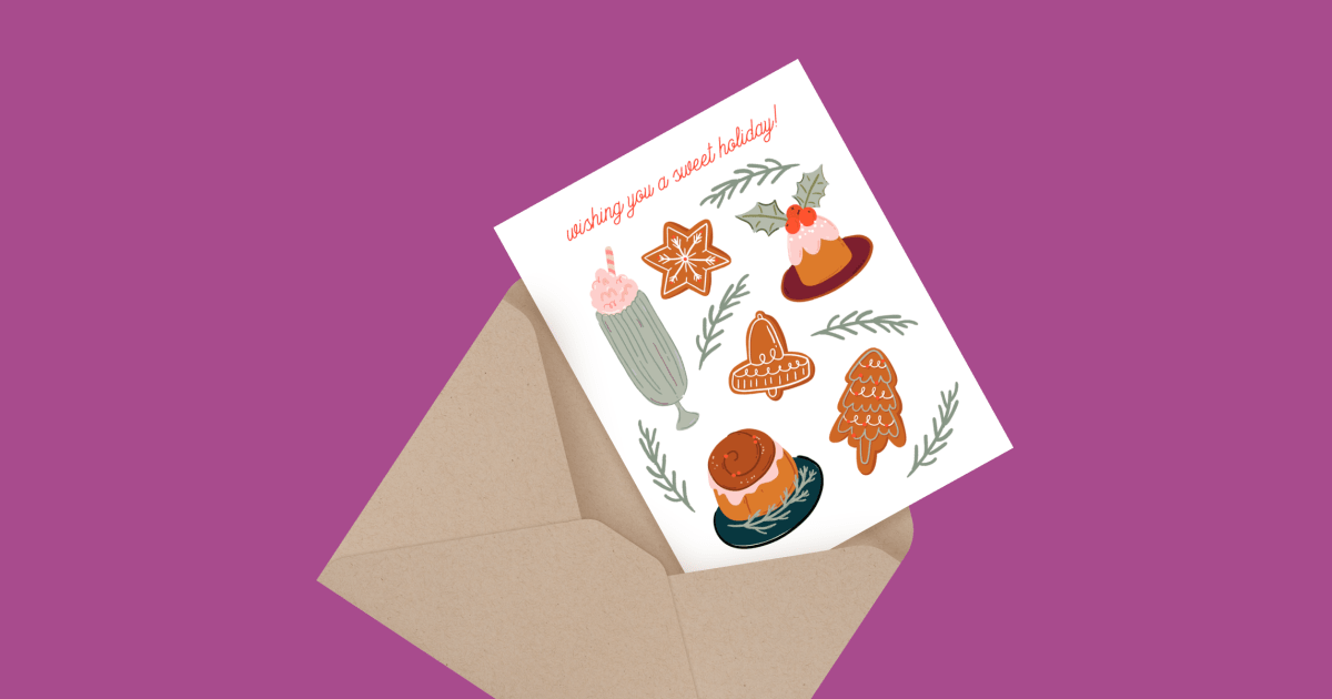 Wishing You A Sweet Holiday Treats Christmas Card | Postable | Postable