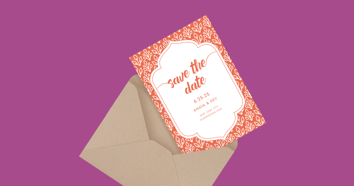 Floral Wallpaper Save The Date by Postable | Postable