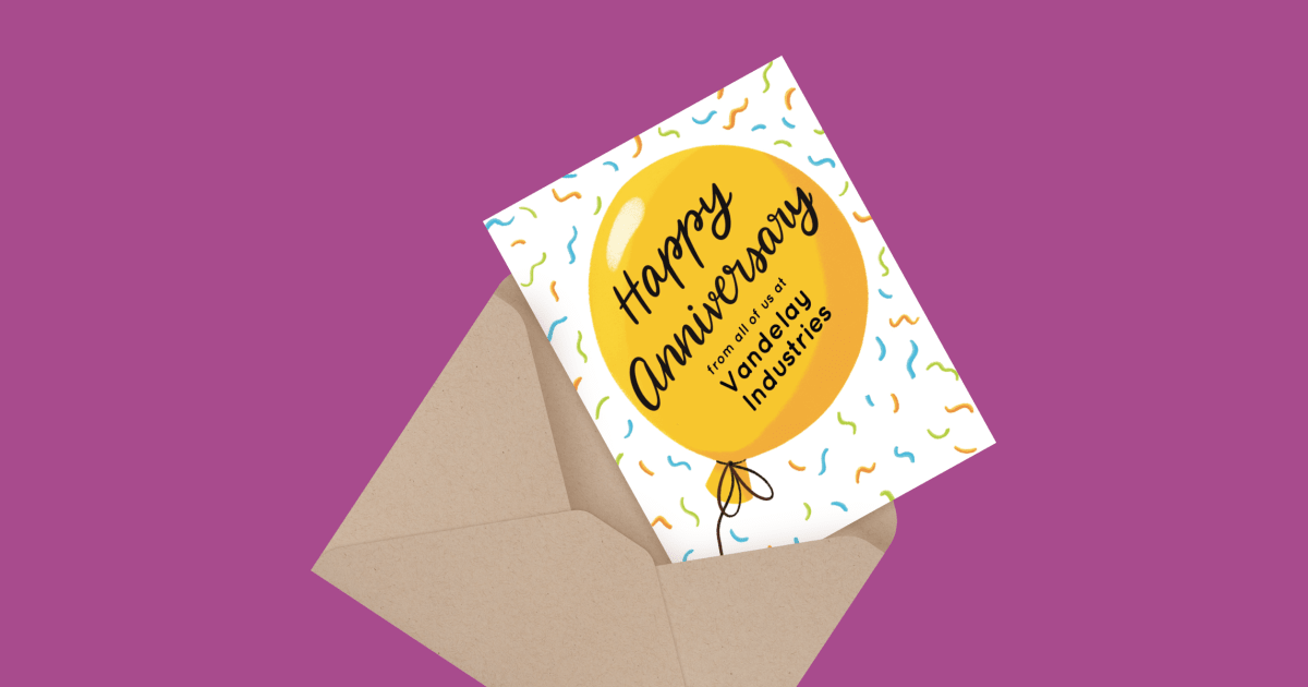 Yellow Anniversary Wishes by Grey Street Paper | Postable