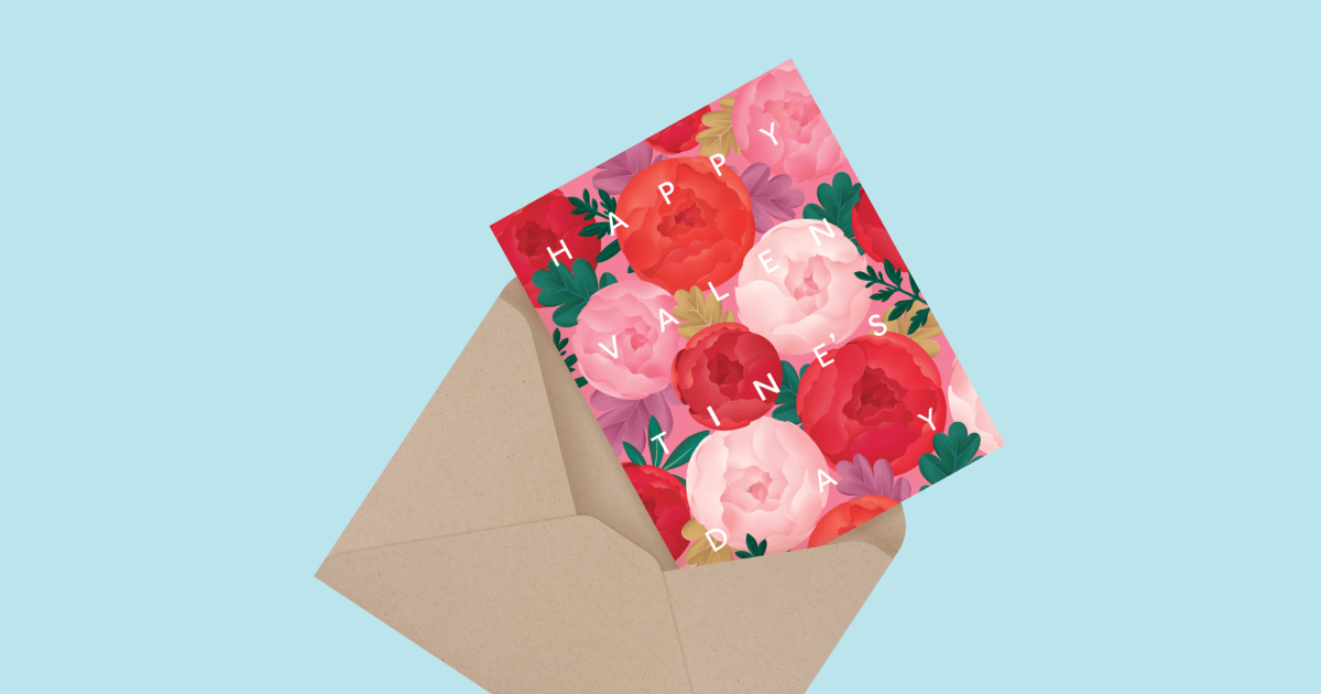 Floral Valentines Card | Valentine's Day Cards | Postable