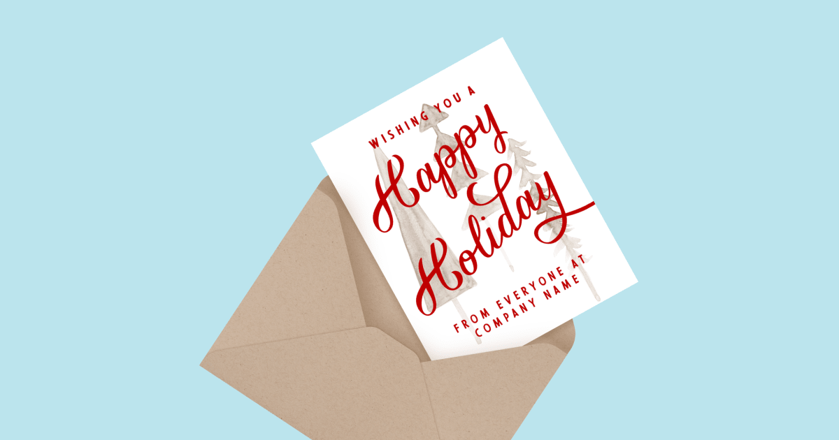 Happy Holiday Script Business Holiday Card | Postable | Postable