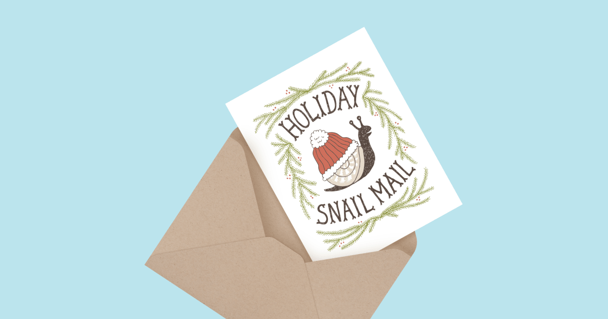 Holiday Snail Mail Folded Holiday Card | Postable | Postable