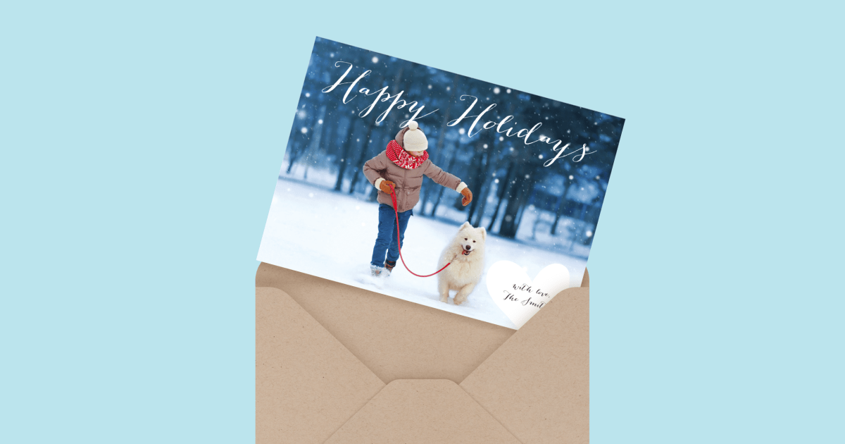 Happy Holidays With Love Holiday Photo Card | Postable | Postable
