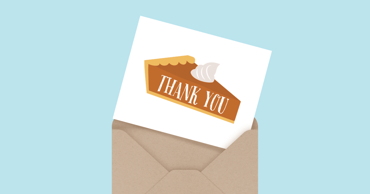 Pumpkin Pie Thank You Thanksgiving Card | Postable | Postable